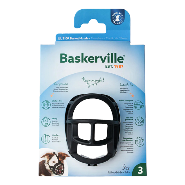 Baskerville Muzzle Ultra Size 3 Black – Animal Addiction